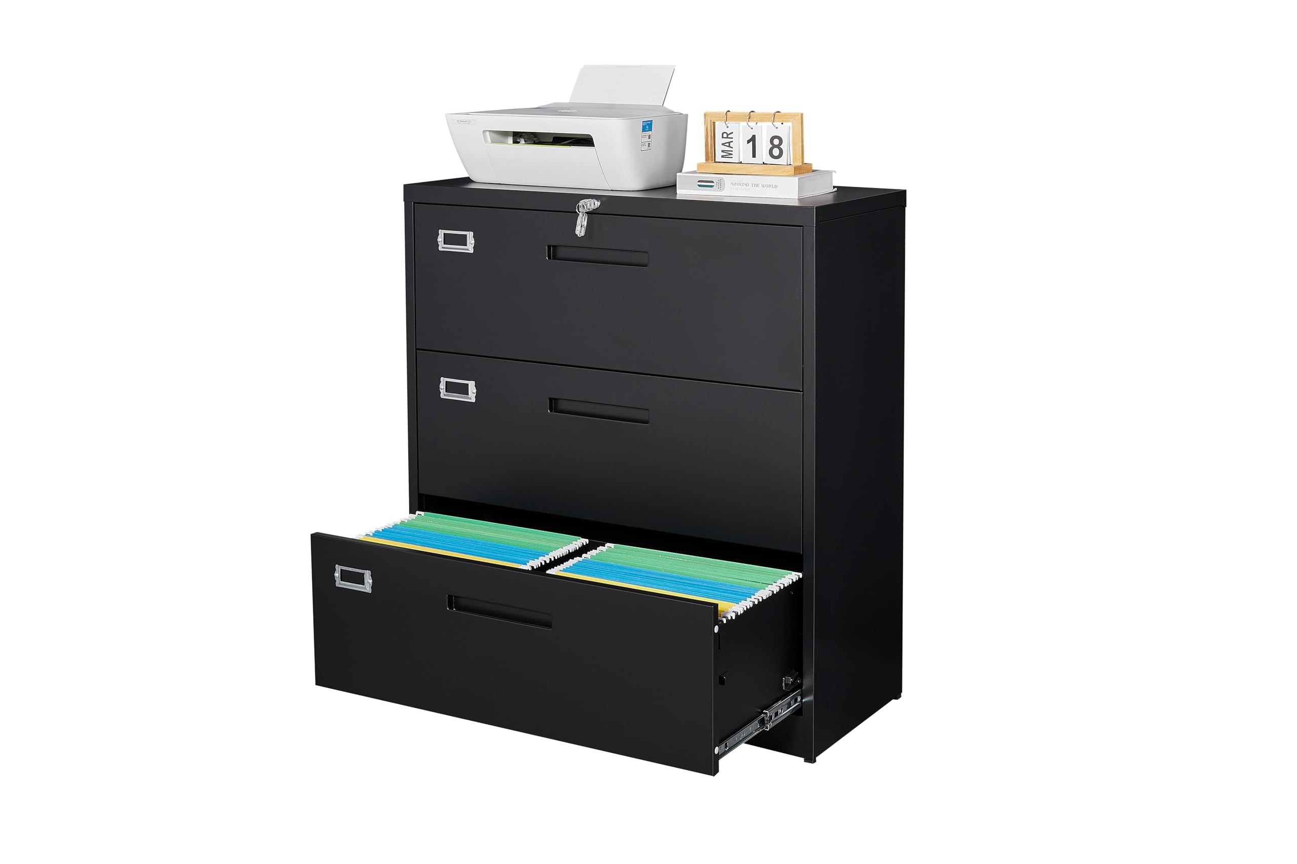 NODHM Lateral File Cabinet with Lock, Filing Cabinet for Home Office ...