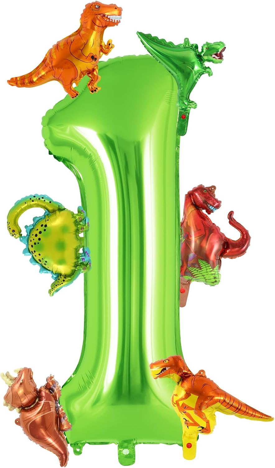 Amazon.com: Dinosaur Green Number 1 Balloon, 40 Inch Big Large Foil ...