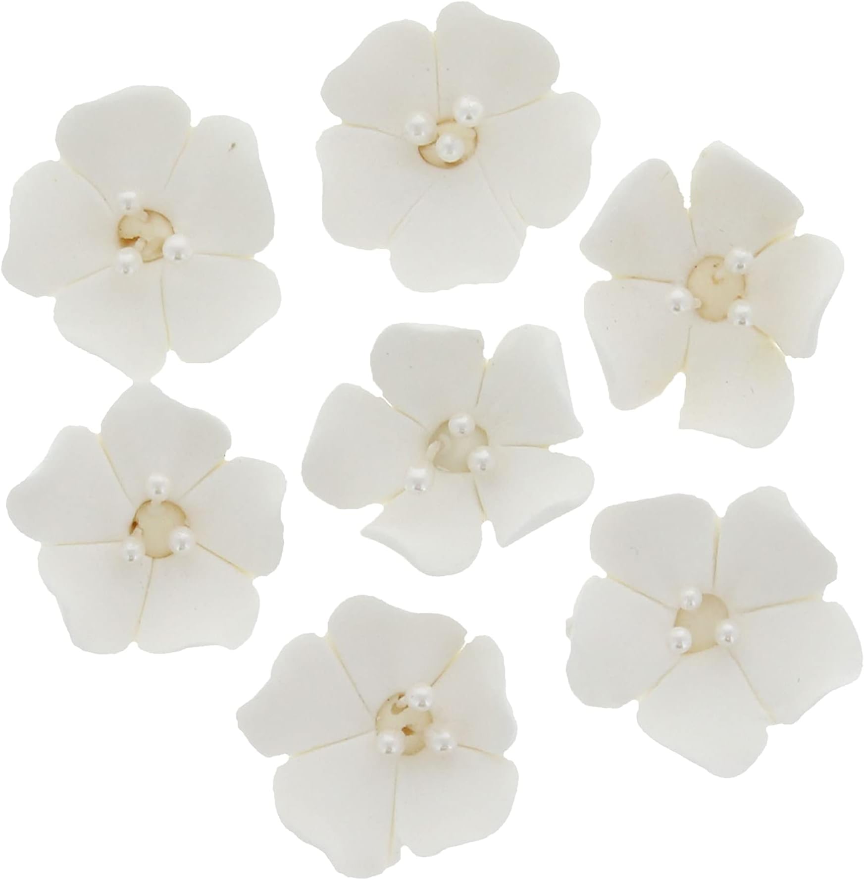Amazon.com: 30 Ivory Icing Flowers by Simply Sucré | Small White ...