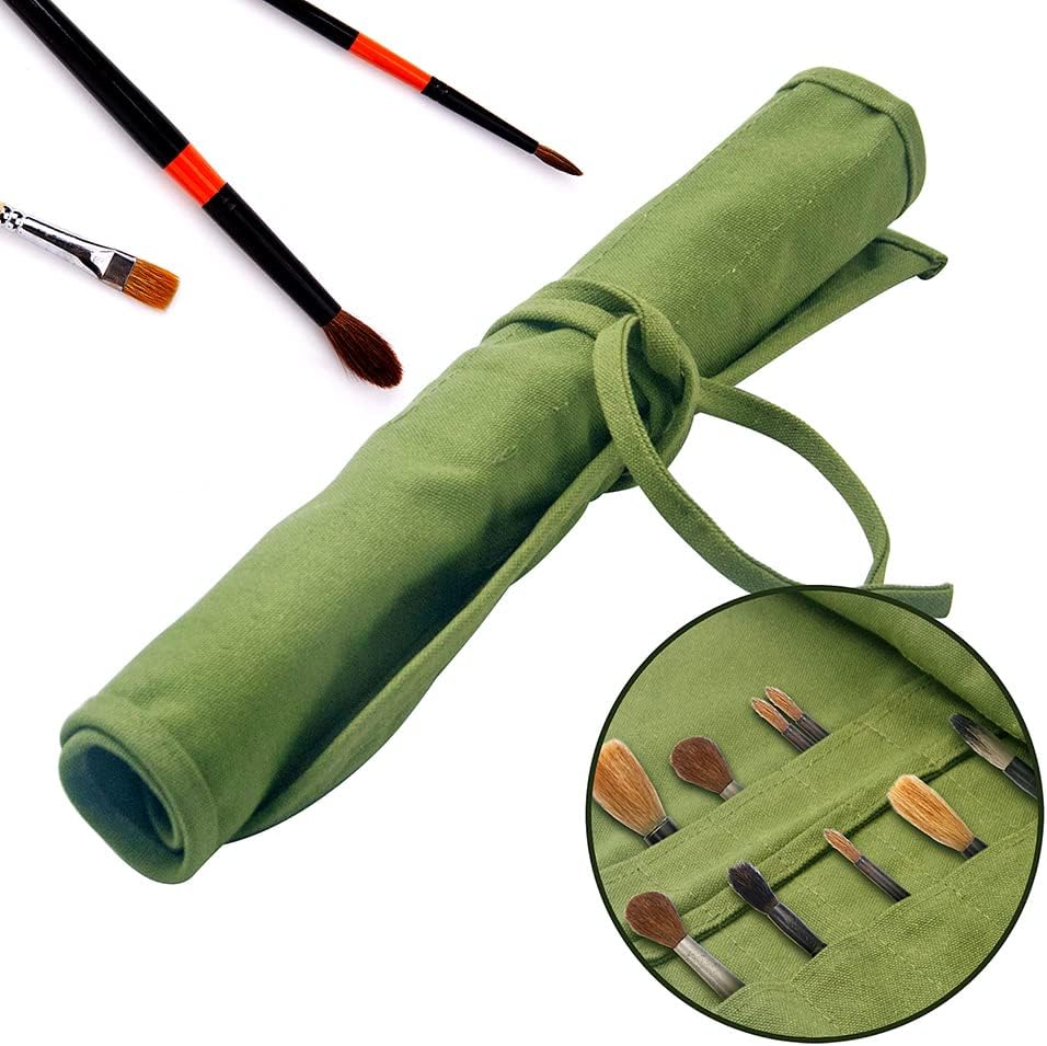Amazon.com: New Larger 30 holes Roll Up Canvas Paint Brush Bag Artist ...
