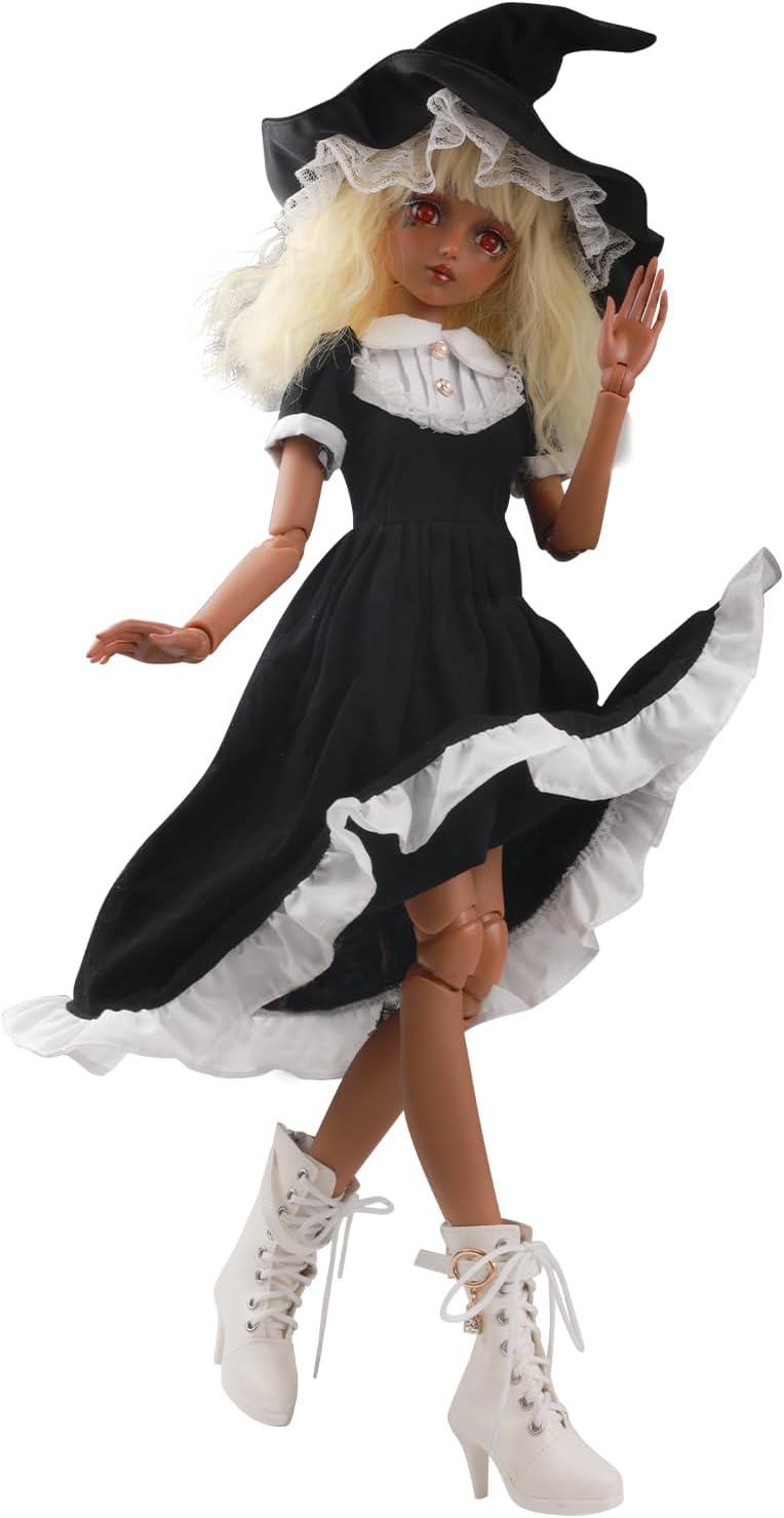 Amazon.com: Proudoll 1/3 BJD Witch Doll - Hand-Painted Red Eyes with ...