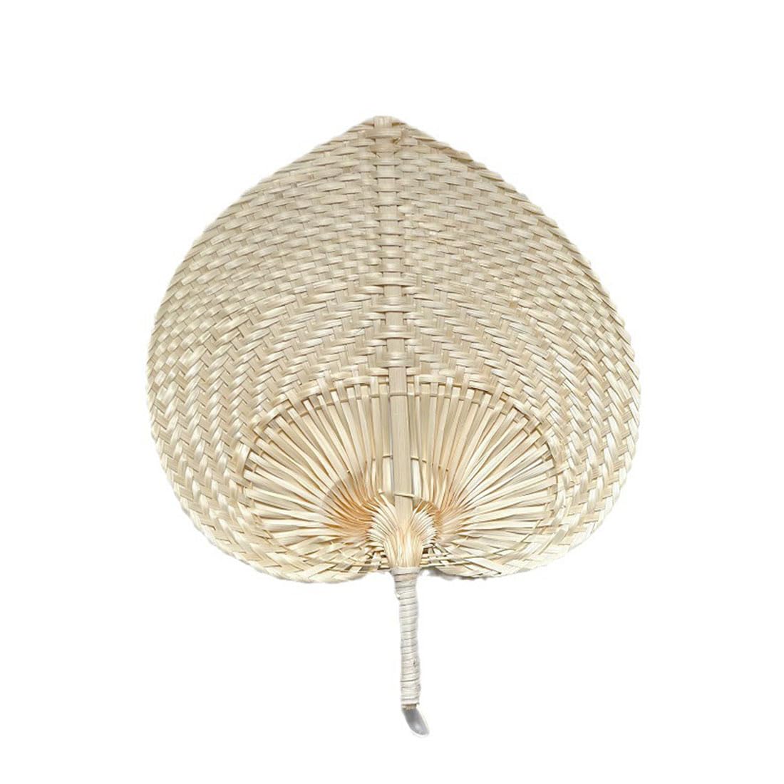 Handmade Rattan Fan Bamboo Hand Fan - Natural Rattan Woven Leaf Design ...