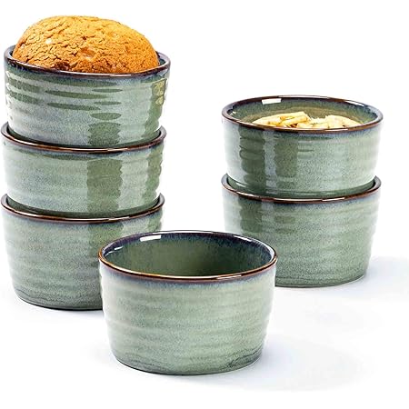 Amazon.com: Mora Ceramic Ramekins - 8oz, Set of 6 - Small Oven Safe ...