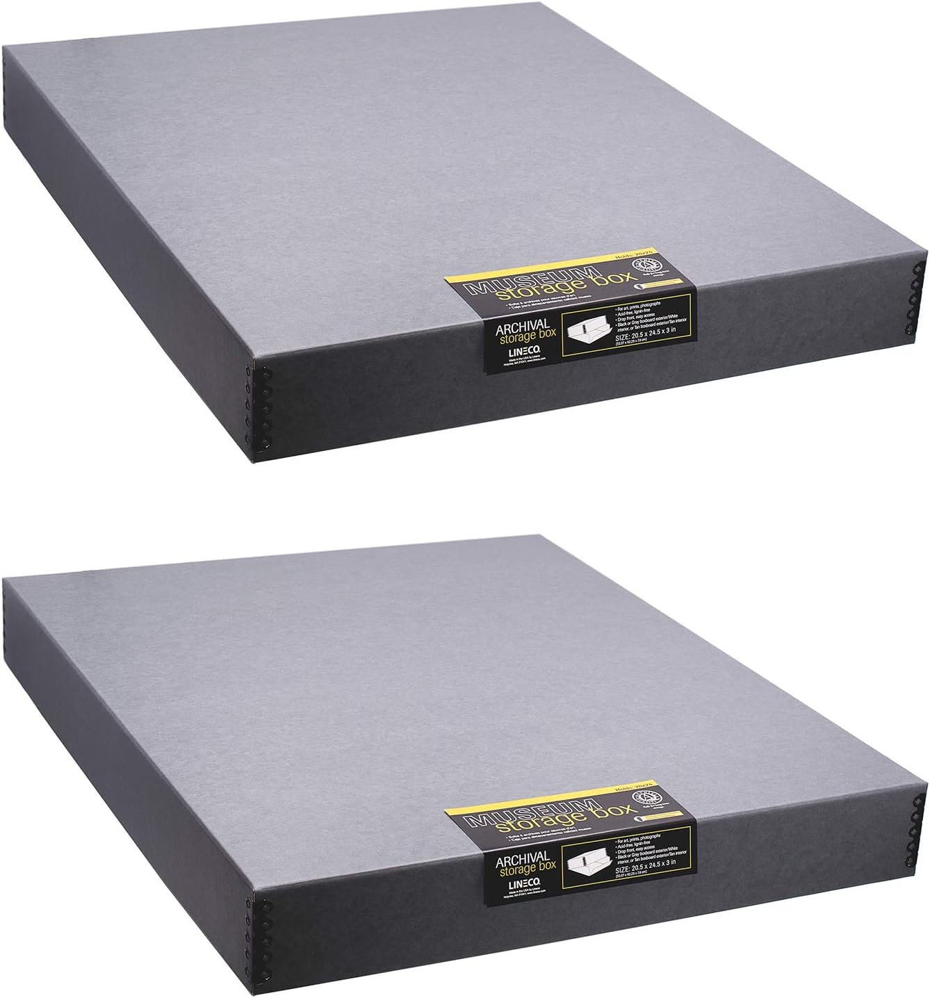 Amazon.com: Lineco, 20x24 Blue/Gray Museum Archival Storage Box, Drop ...