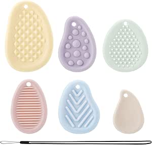 6pcs Fidget Toys Worry Stone for Kids, Multi-Colour Silicone Textured ...