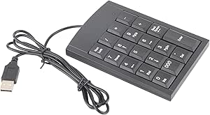 Mini USB Numeric Keypad, USB 19 Key Number Numeric Keypad Keyboard for Laptop PC Computer, Big ...