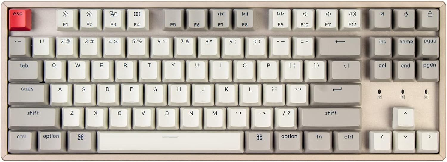 Amazon.com: Keychron K8 87 Keys Tenkeyless Layout Wireless Bluetooth ...