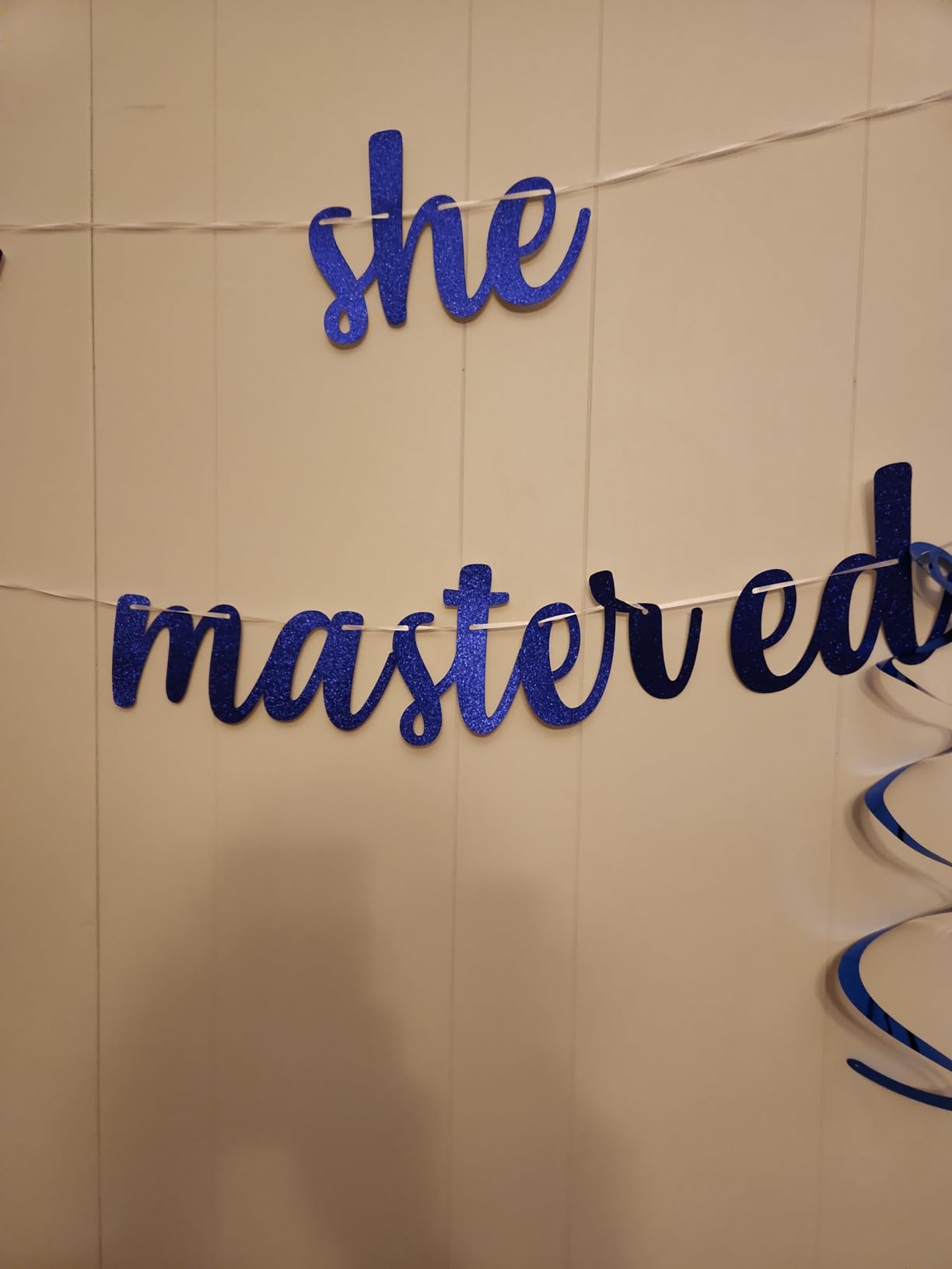 Amazon.com: Blue Masters Degree Graduation Decorations She Came She Saw ...
