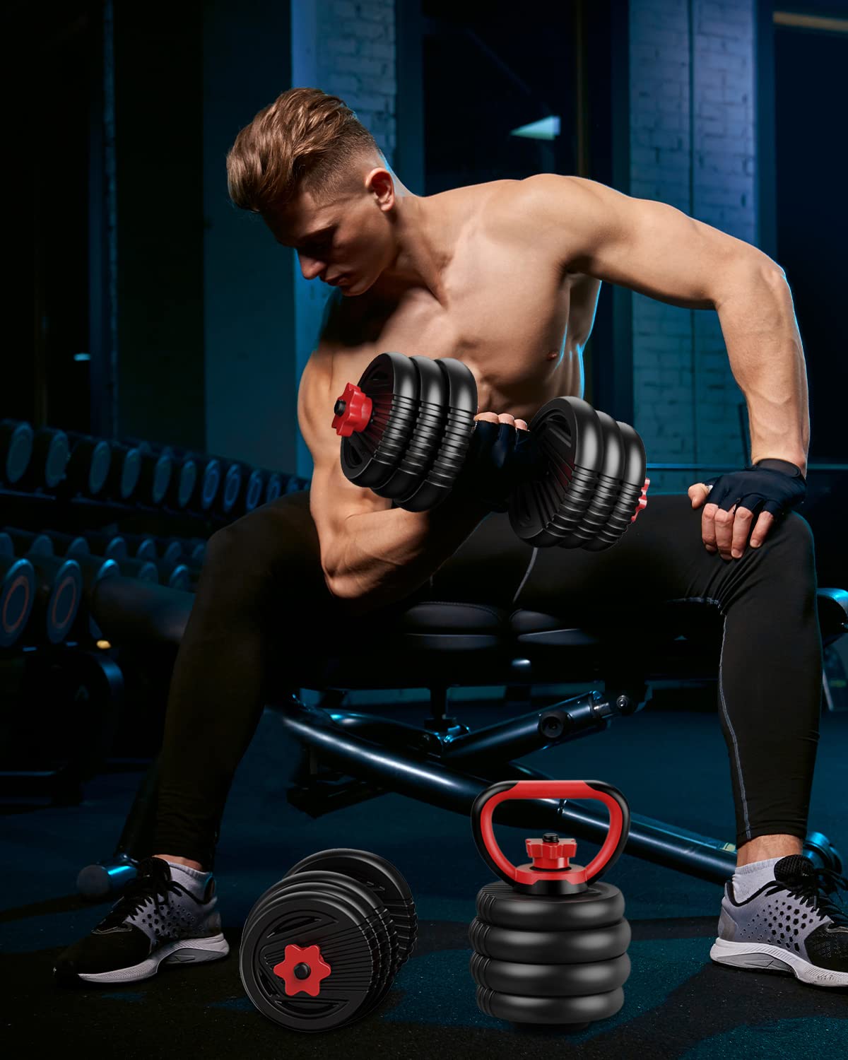 Prapark Adjustable Dumbbell Set - 22LB/44LB Free Weights Set with ...