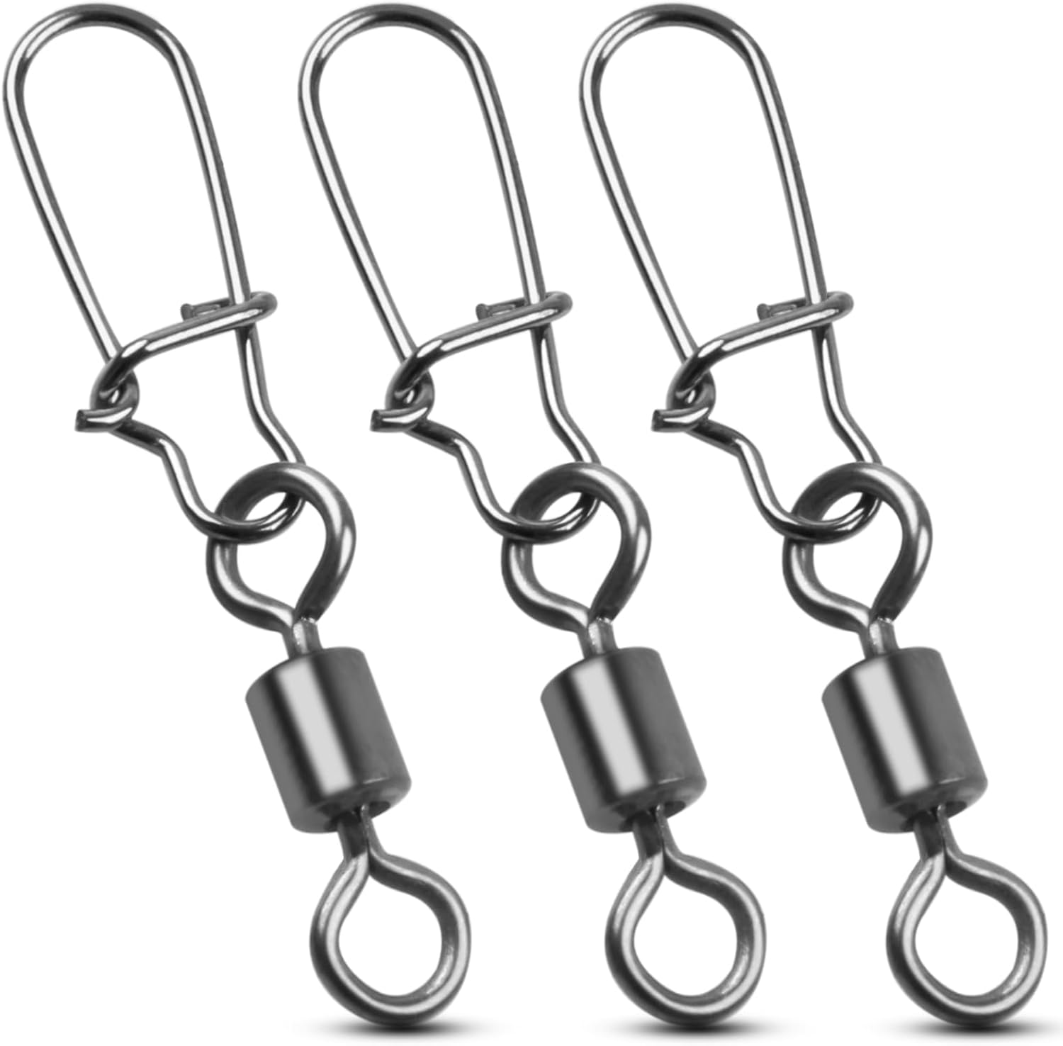 Amazon.com : JSHANMEI Fishing Swivels Snaps High Strength Black Nickel ...