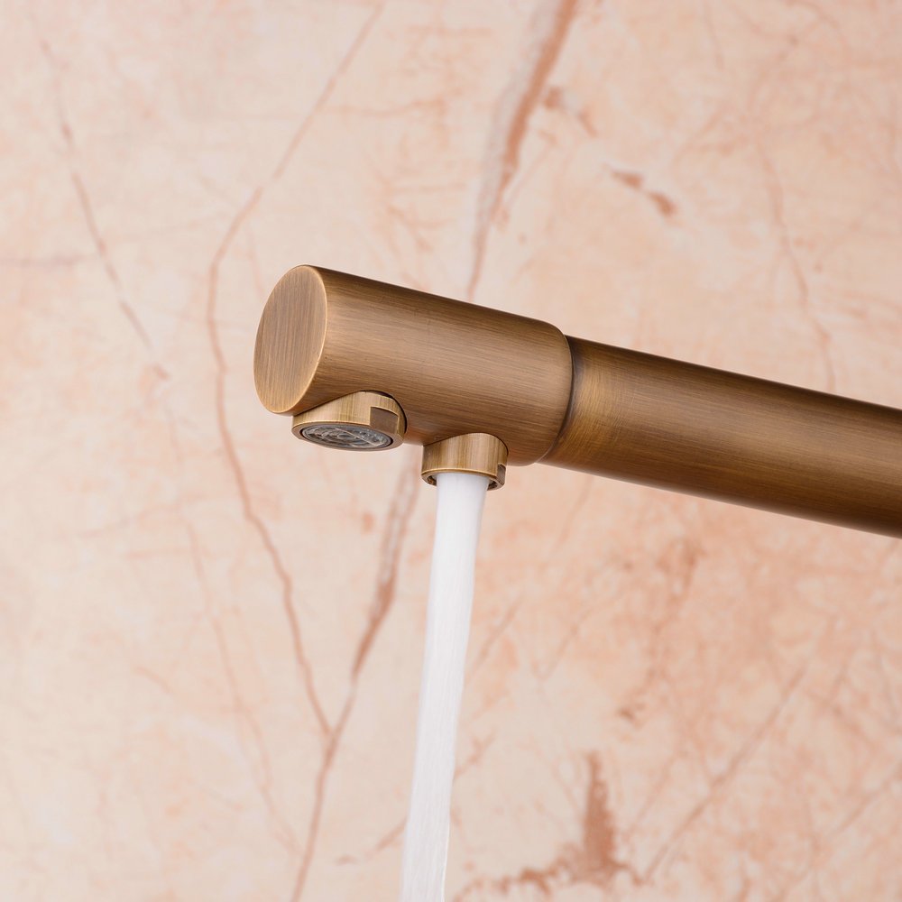 Hiendure Antique Brass Purified Water Outlet Kitchen Sink Faucet with ...