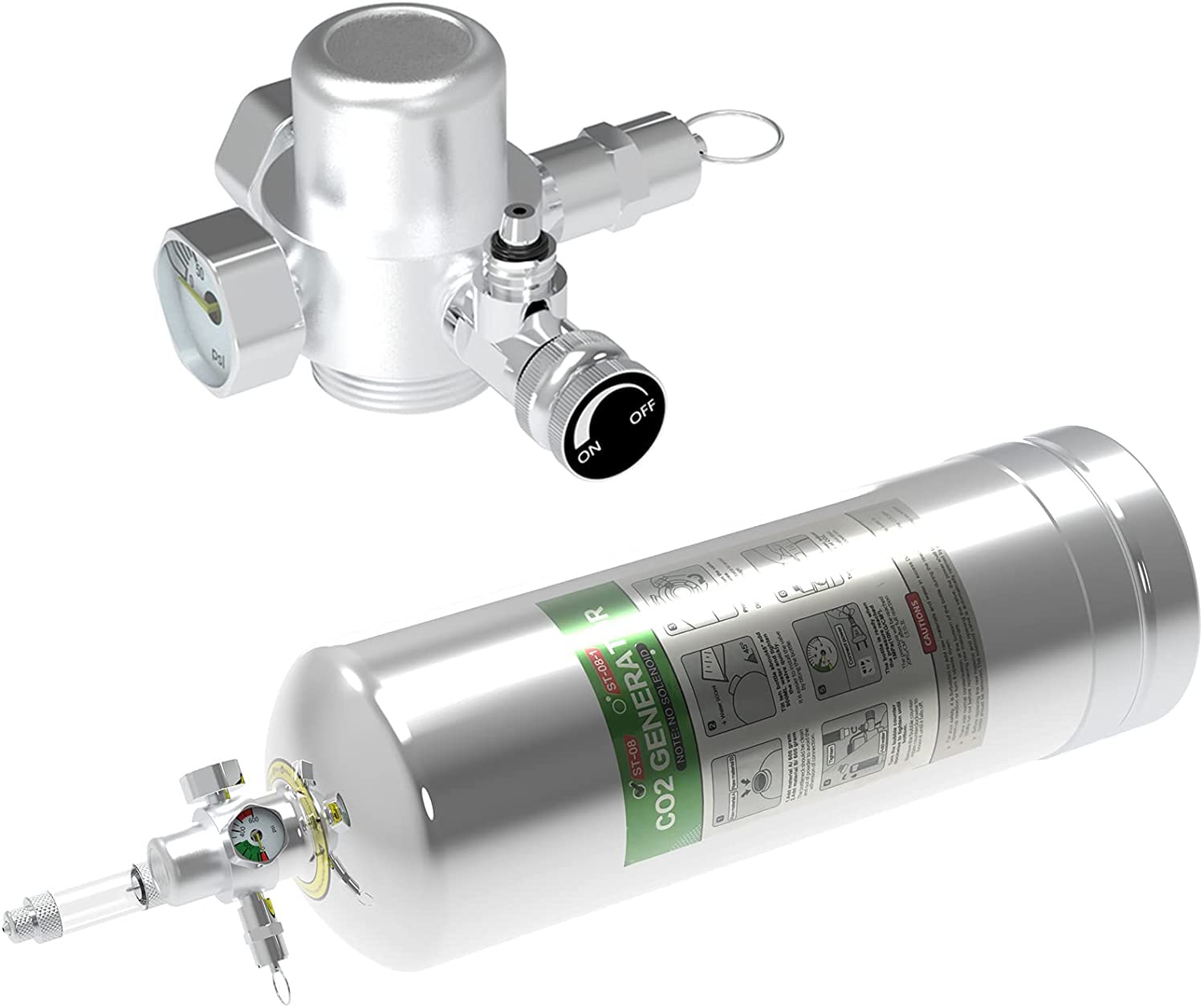 FZONE 4L Aquarium CO2 Generator System Carbon Dioxide Reactor Kit with ...