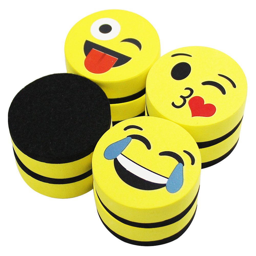 Snapklik.com : Magnetic Smiley Face Circular Whiteboard Eraser / 8 Pack ...