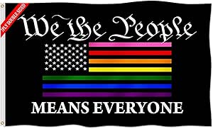 Amazon.com : Double Sided We The People Means Everyone American Rainbow ...