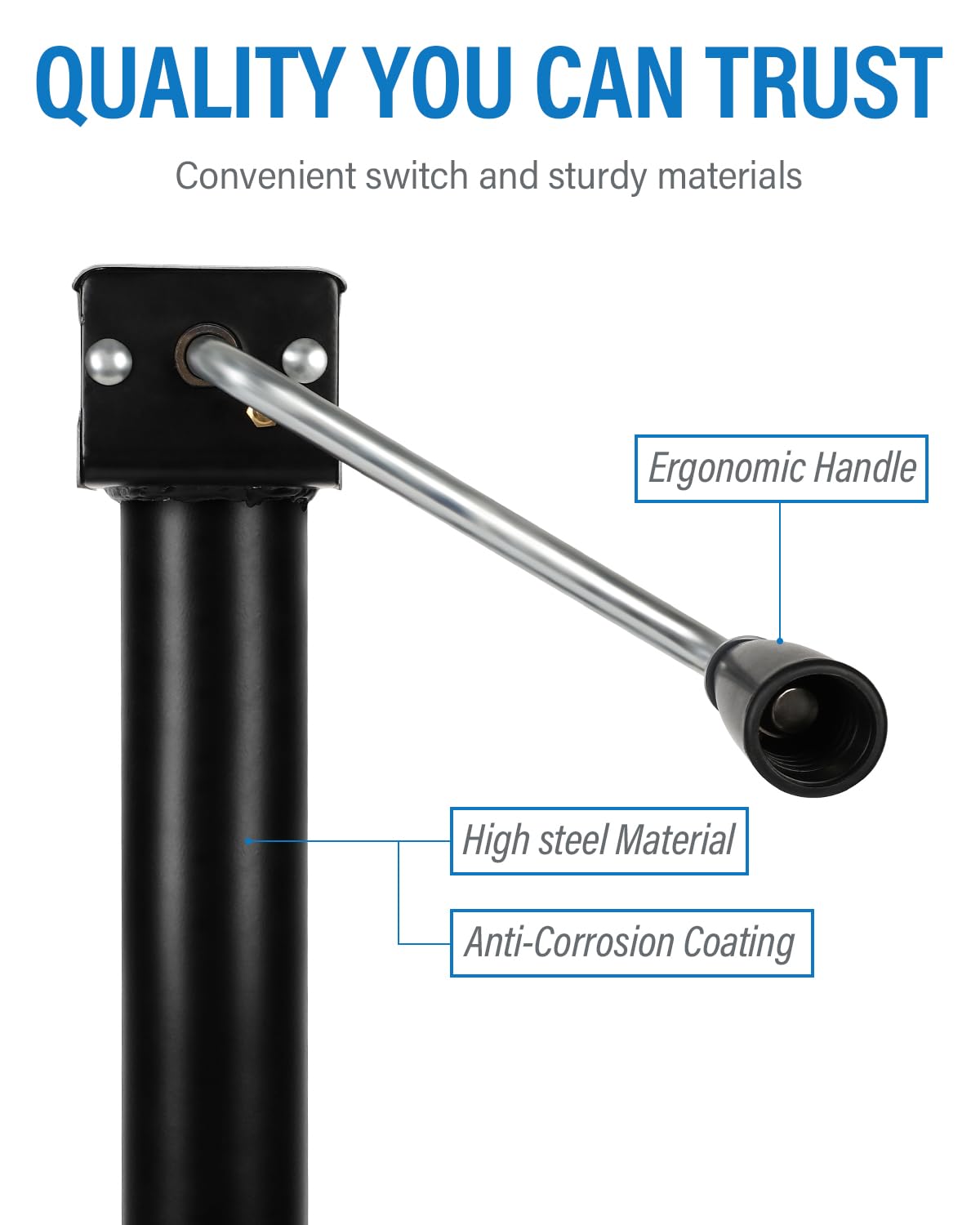 Snapklik.com : 5000 Lbs A-Frame Trailer Jack, 15" Lift Adjustable Drop ...