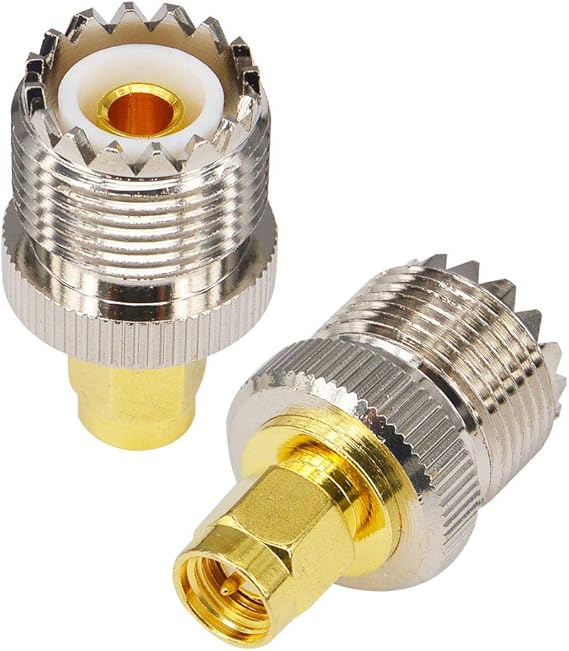 Lot de 2 adaptateurs coaxiaux SMA mâle vers UHF femelle SO239 RF Connecteur SDR SO-239 pour ...