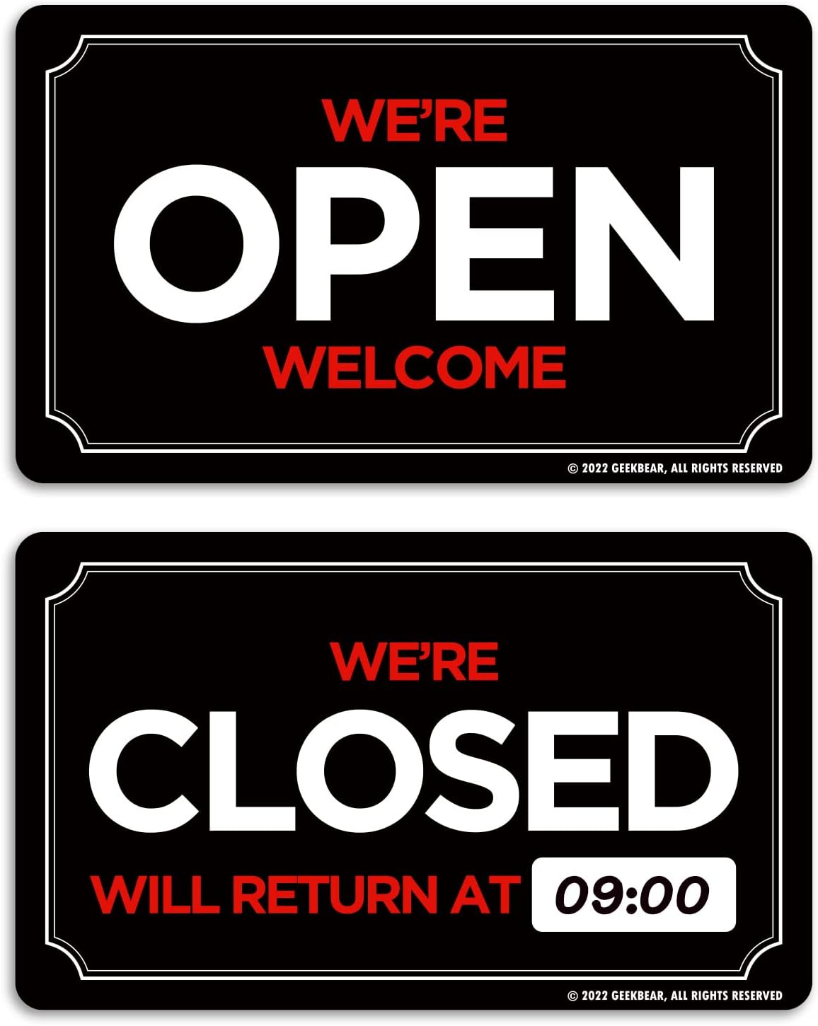 Amazon | Open Closed Sign (09. Black) オープンクローズドサイン（09. 黒）-オールインワンパッケージ ...