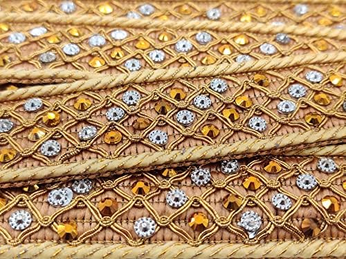 9 Meter Zari and Sequence Designer Lace Border Unique Handwork, Dresses ...