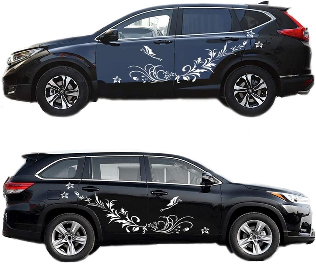 Amazon.com: Practisol Car Decals for Women, 1 Set Butterfly Flower Car ...
