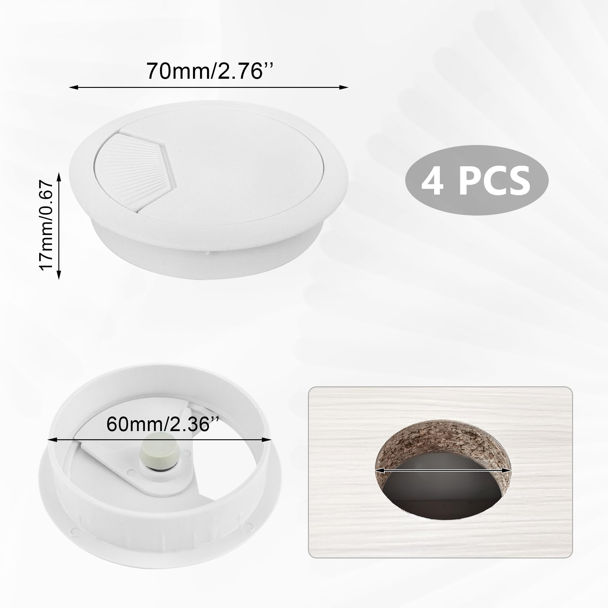 Snapklik.com : Quacc 4 PCS Desk Cable Wire Grommet Table Cable Grommet ...