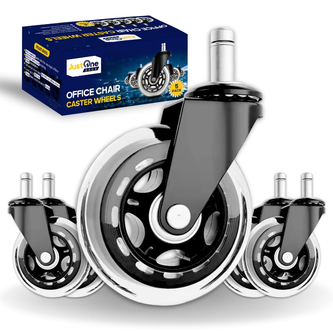 Amazon.com: Just One Sack 3 Inch Office Chair Caster Wheels – Set of 5 ...
