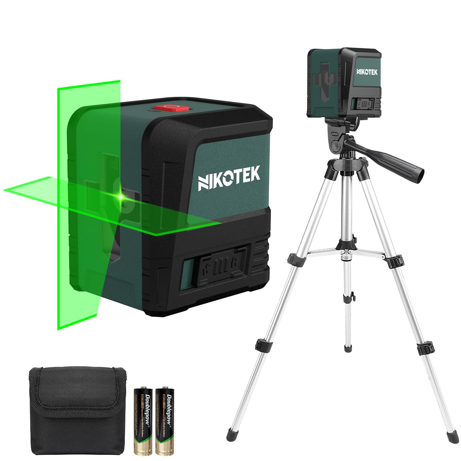 Laser Level with Tripod, Nikotek Green Laser Level Self Leveling Cross ...