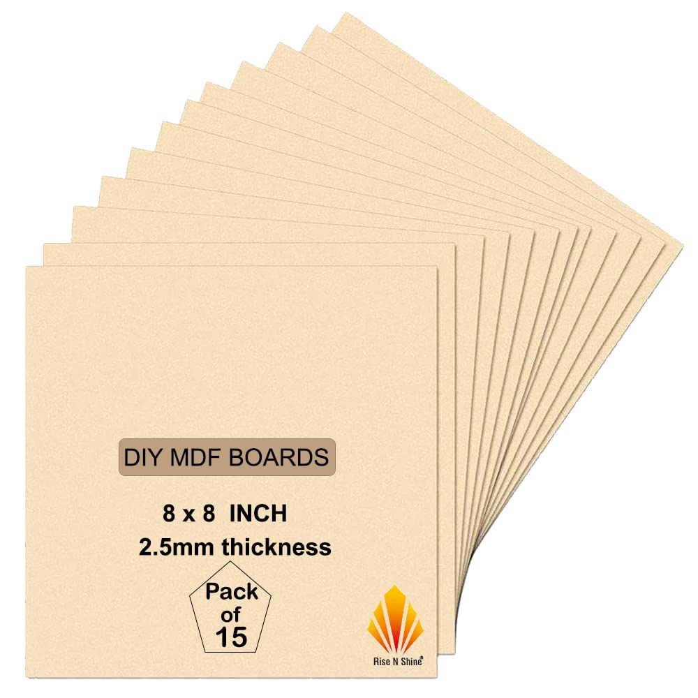 Rise n Shine MDF Board Cutouts - 8 Inch 2.5mm Thick Square Boards Set ...