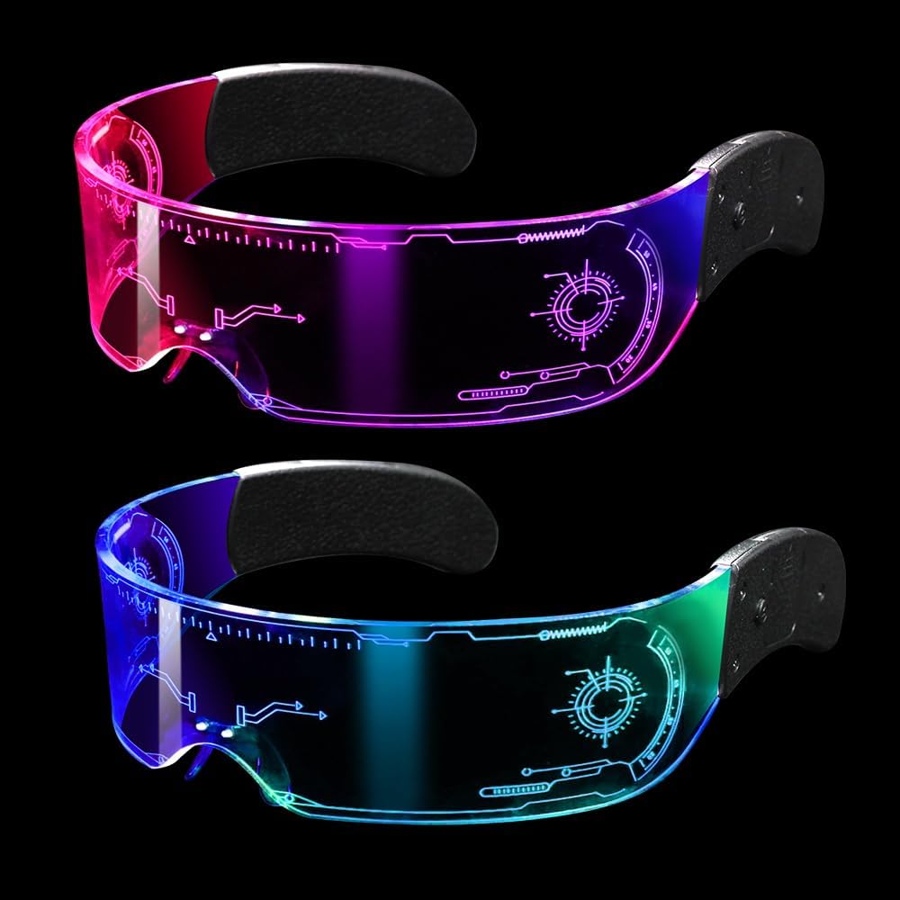 2 Pares de Lentes LED con Luz para Adultos, Anteojos de Sol LED, Gafas ...