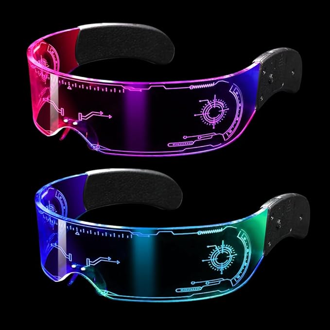 2 Pares de Lentes LED con Luz para Adultos, Anteojos de Sol LED, Gafas ...