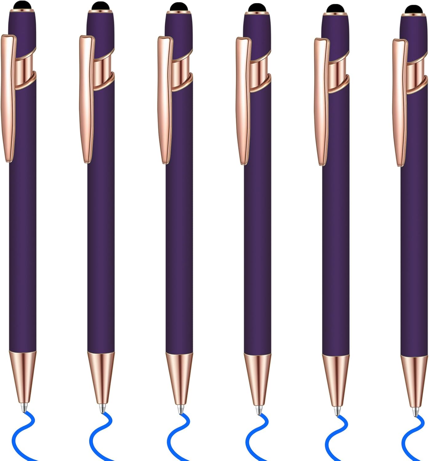 Amazon.com : Lragvtbk 6 Pcs Blue Ink Ballpoint Pen with Stylus Tip 2 in ...