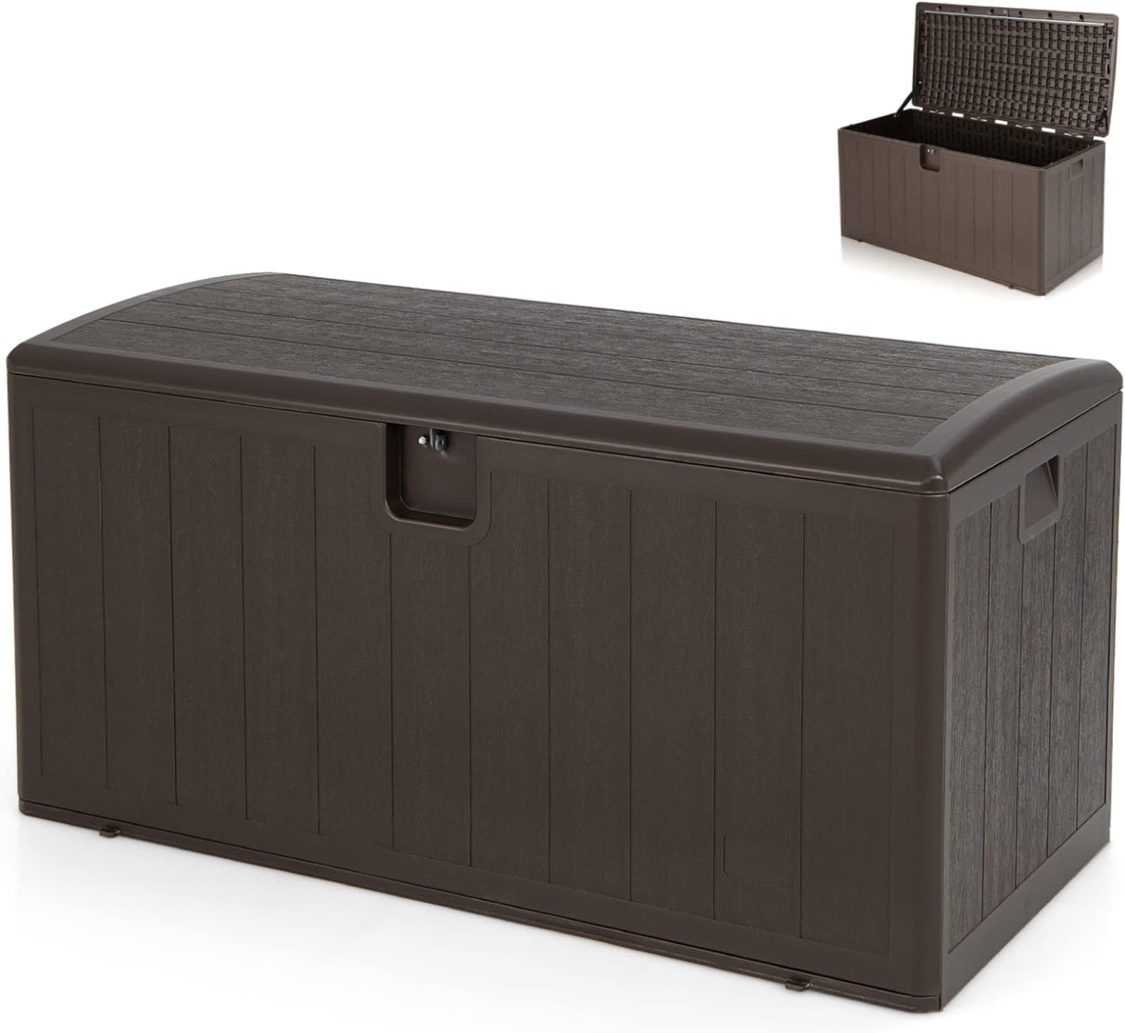 AIRWAVE Outdoor Plastic Garden Storage Box 390L, Weather and Fade ...