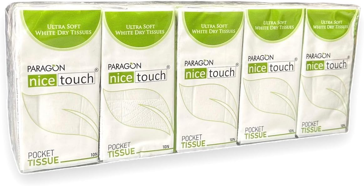 Nice Touch Pocket Tissue | Pack of 10 Individual Packets | 10 3-Ply ...