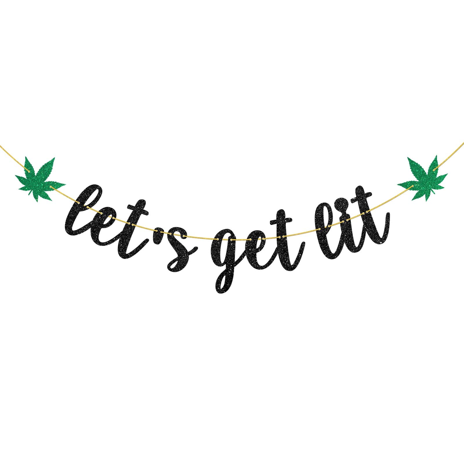 Amazon.com: Helewilk Let's Get Lit Banner, Marijuana Theme Birthday/420 ...