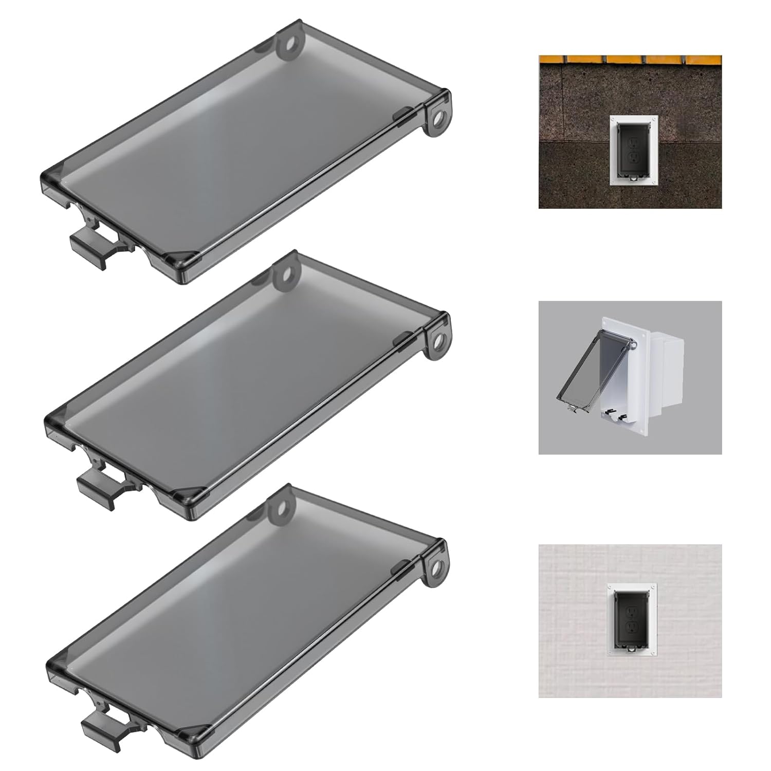 DBVC 1-Gang Vertical Recessed Outdoor Electrical Outlet Box Replacement ...