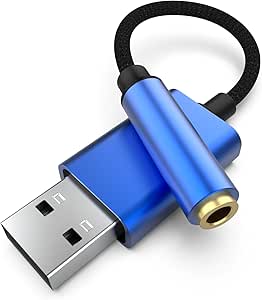 Amazon.com: USB to 3.5mm Jack Audio Adapter, USB to Aux Cable with TRRS 4-Pole Mic Supported USB ...