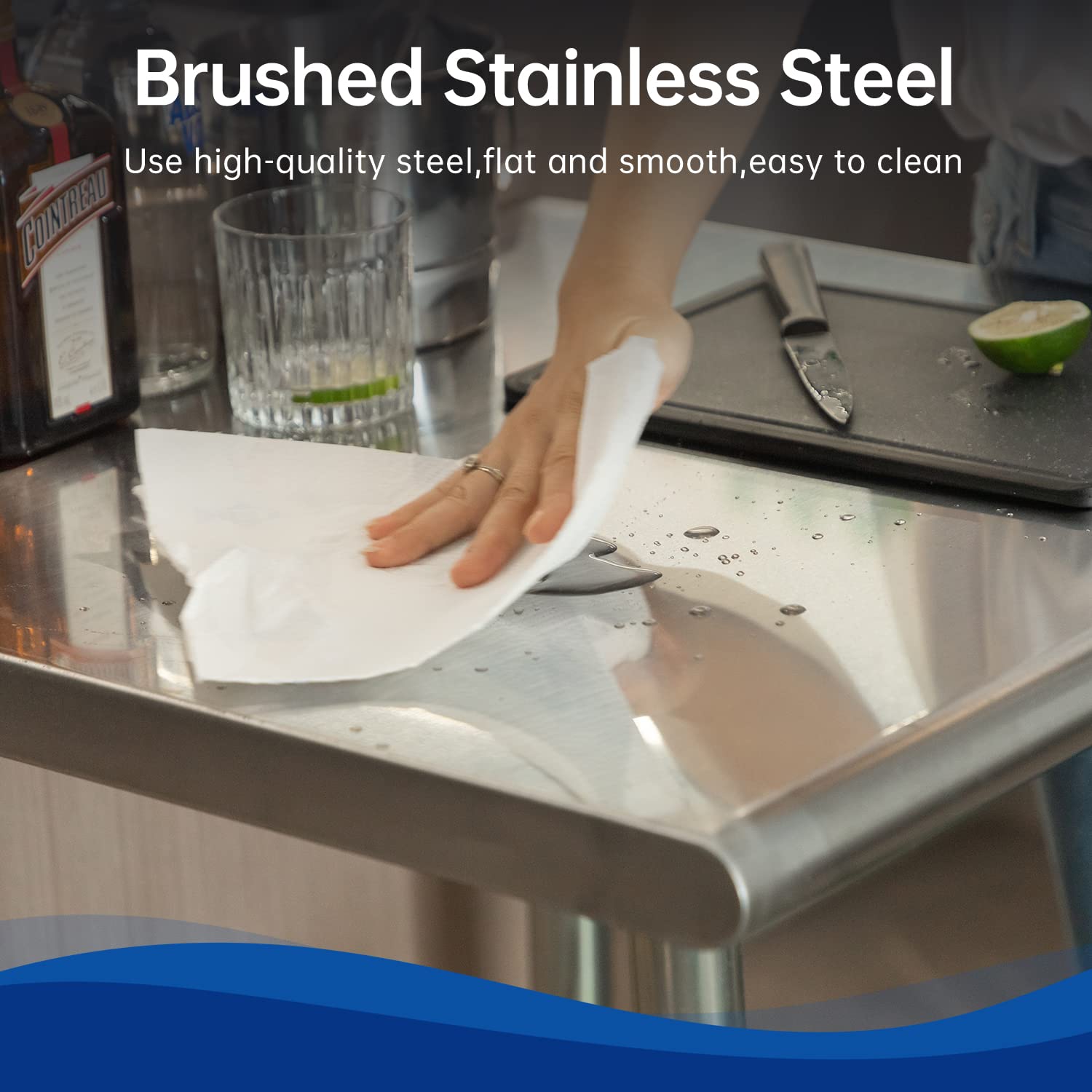 Kitchen Work Table Metal Stainless Steel Commercial Scratch Resistent ...