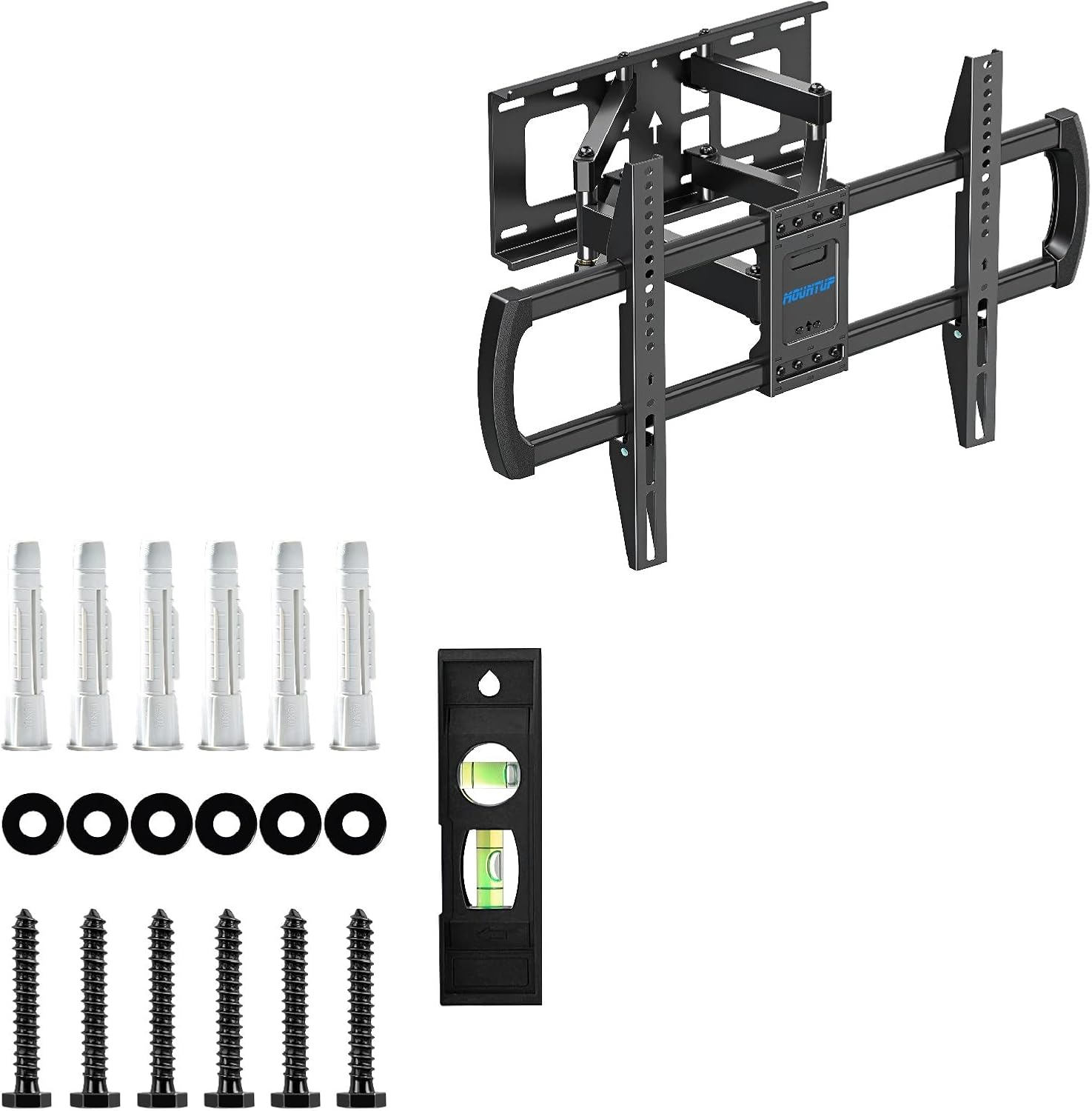 Amazon.com: MOUNTUP Full Motion TV Mount & Lag Bolt Kit Bundle ...