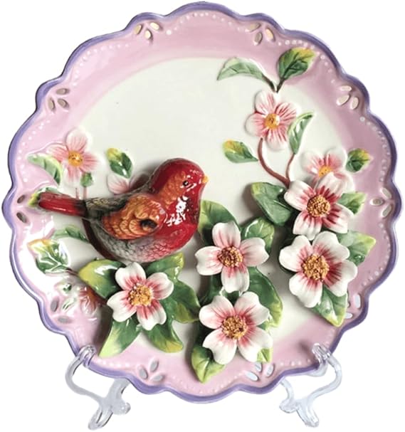 Amazon.com: FORLONG Ceramic 8" Collections Plate, 3D Hand-painted ...