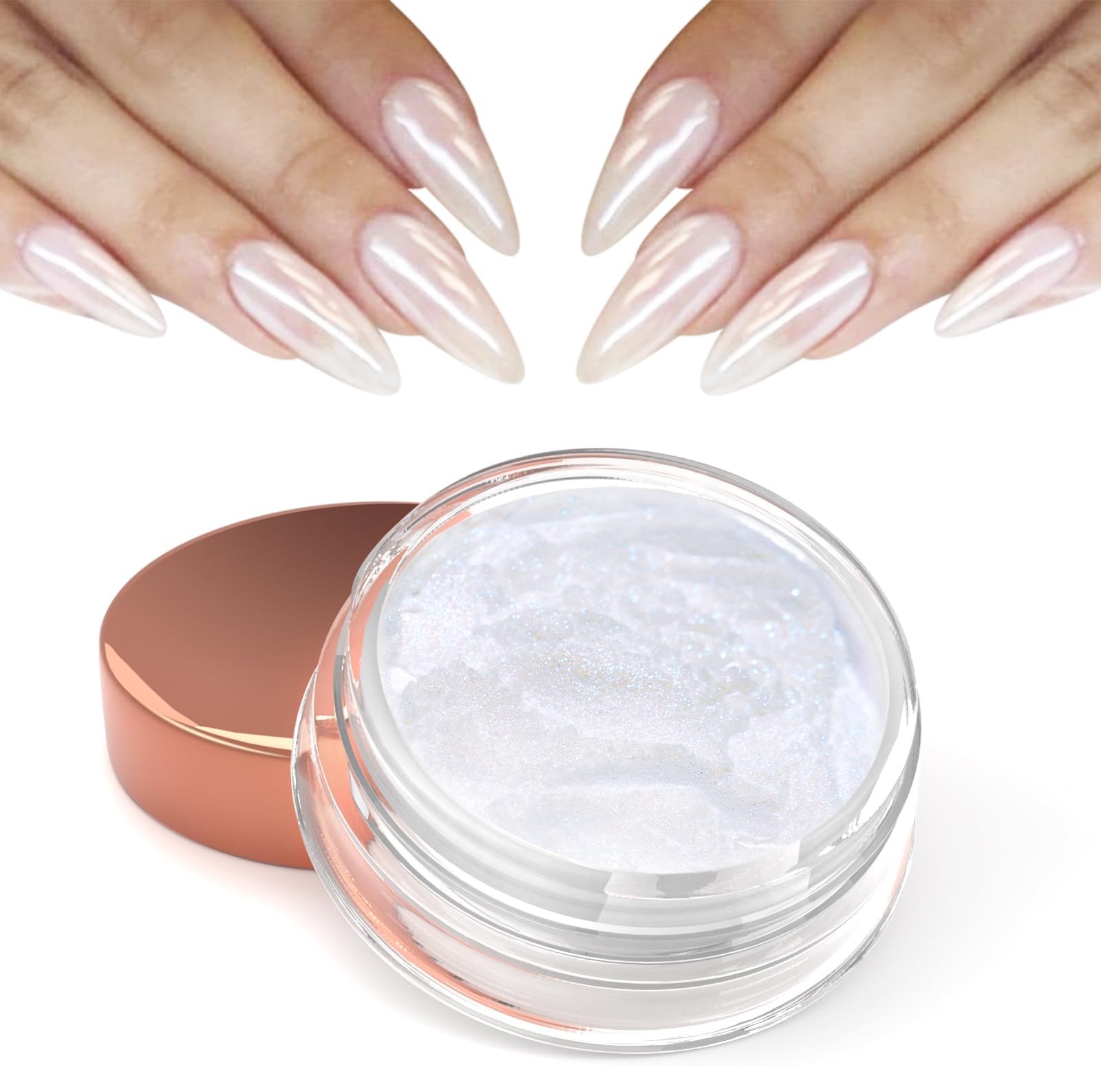 Amazon.com: Cre8tion White Pearl Magic Chrome Nail Powder for DIY Nail ...