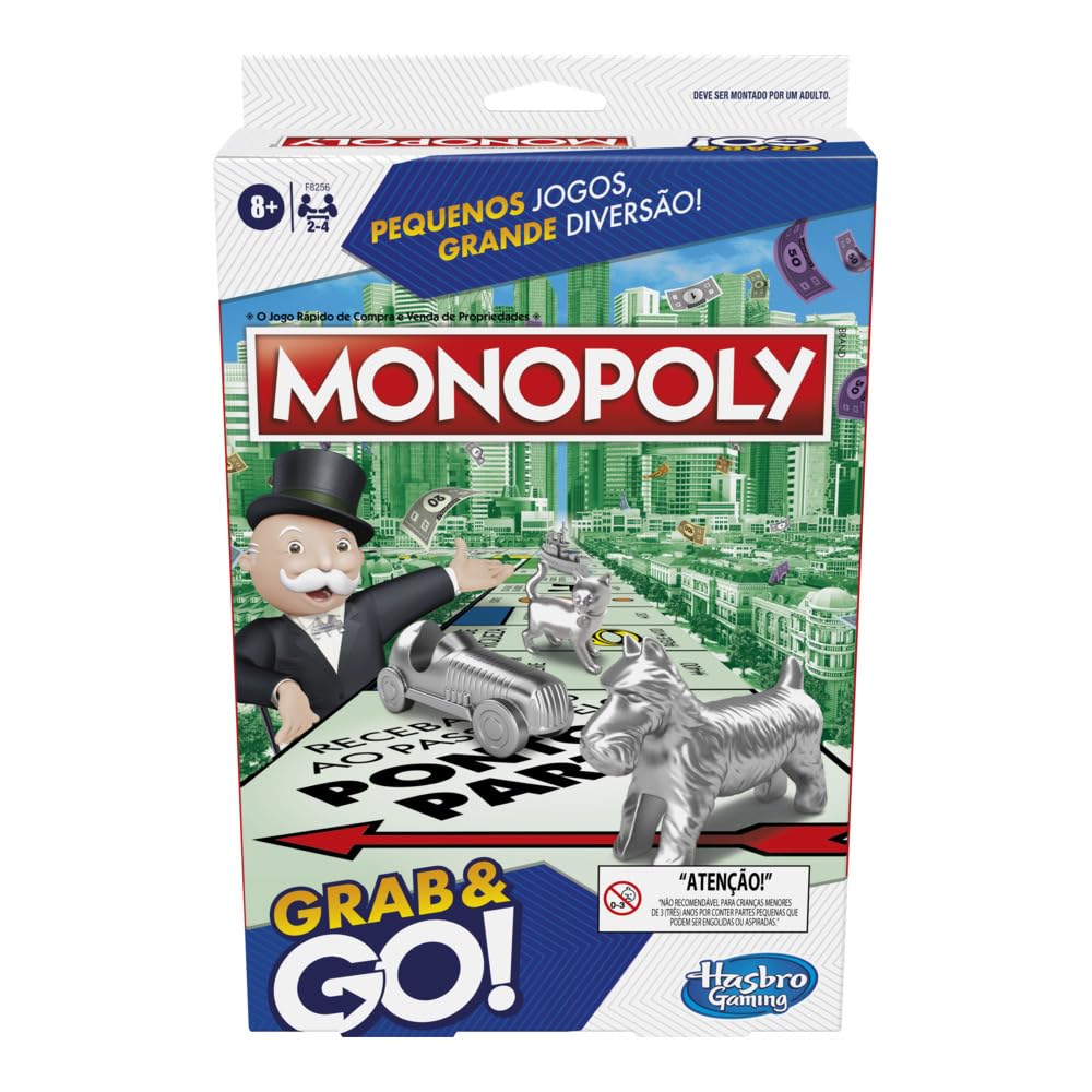 Jogo Grab and Go Monopoly - Versão Portátil para 2 a 4 Jogadores ...