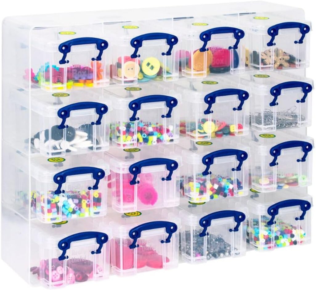 Amazon.com: Really Useful Plastic Storage Box 0.3 Litre Organiser Pack ...