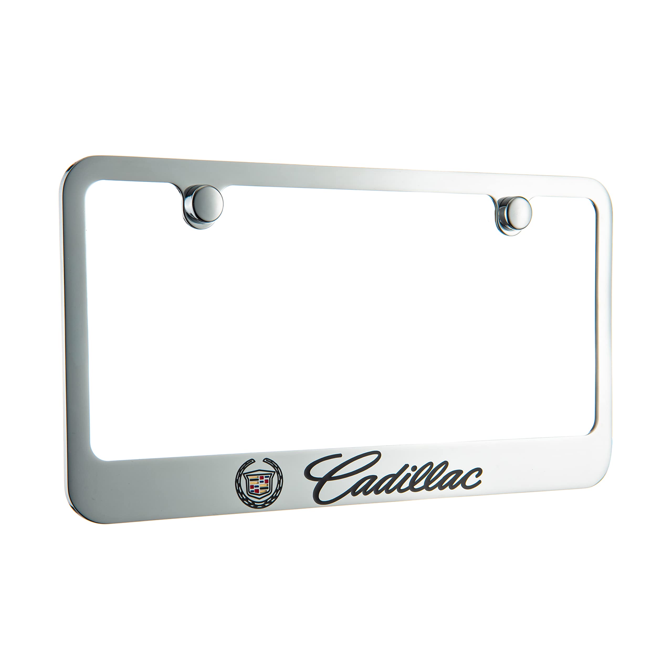 Amazon.com: Cadillac with 1 Logo Chromed License Frame, Officially ...