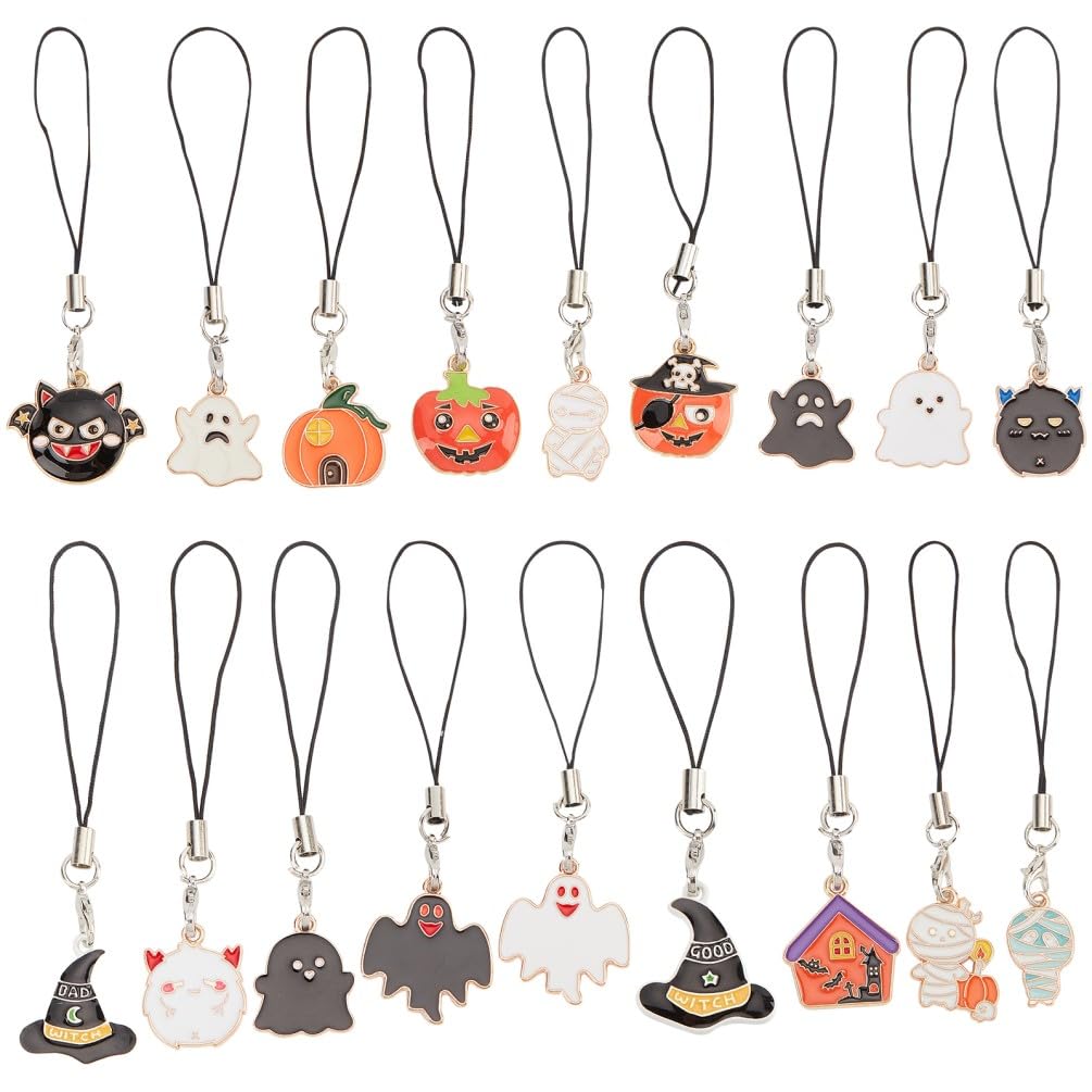 Amazon.com: CRASPIRE 18 Styles Halloween Enamel Keychains Pumpkin Ghost ...