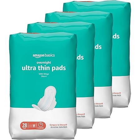 Amazon.com: Amazon Basics Thick Maxi Pads with Flexi-Wings for Periods ...