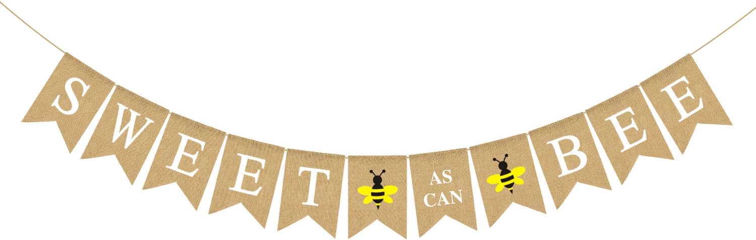Amazon.com: Doumeny Mama to Bee Burlap Banner Jute Bumble Bee Burlap ...