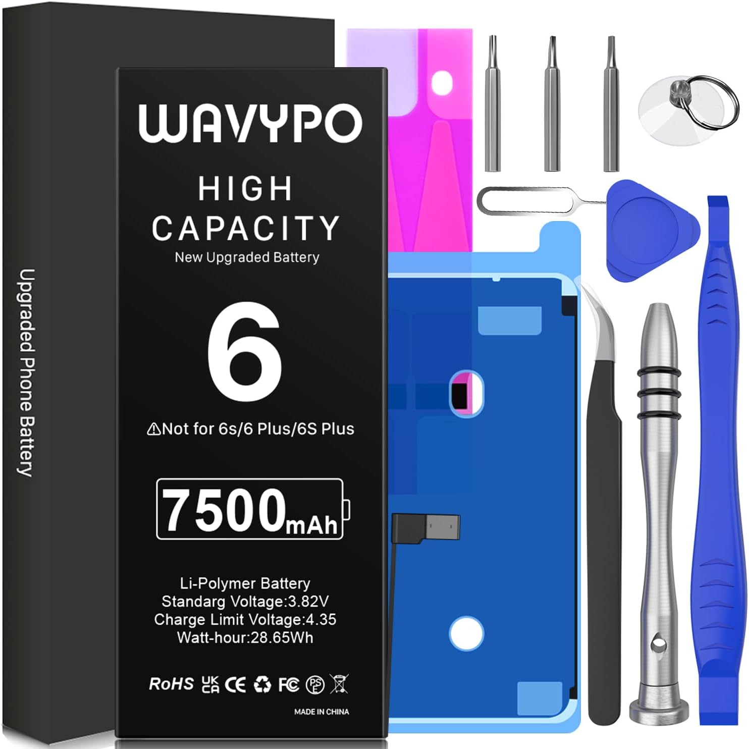 Amazon.com: GUPFIX Battery for iPhone SE2020, 2250mAh High Capacity Li-Polymer Rechargeable ...