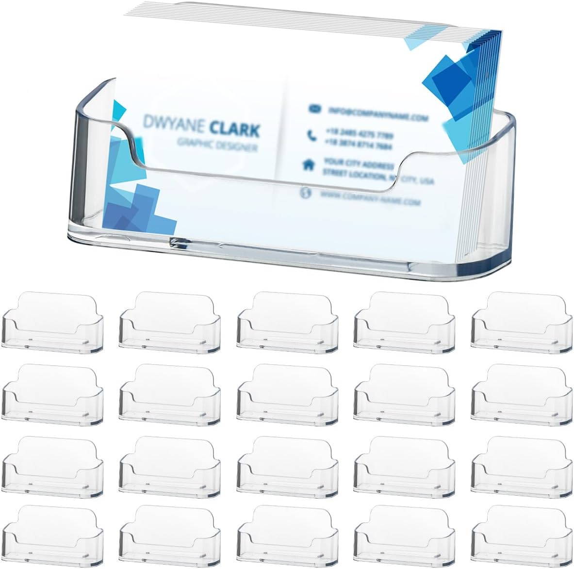 Amazon.com : OTYMIOW 20 Pack Acrylic Business Card Holder for Desk ...