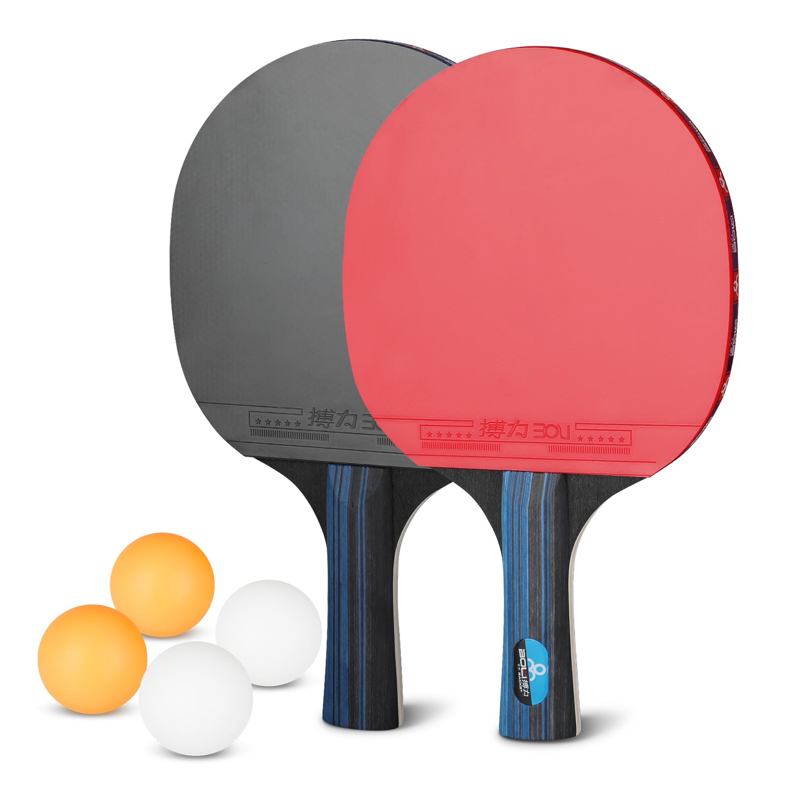 Ping Pong Paddle Set, Premium Rackets with Advanced Speed, Control and ...