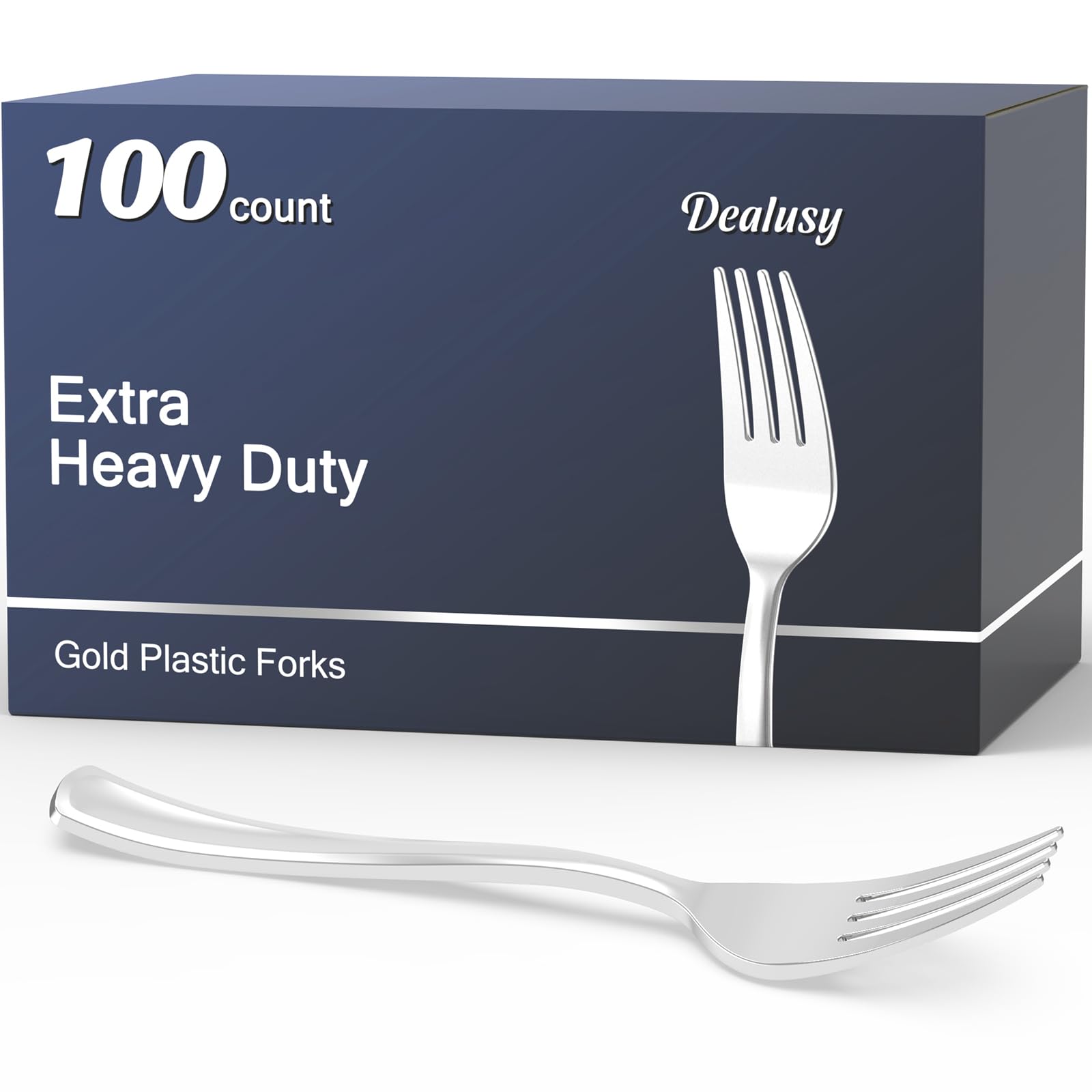 Amazon.com: Dealusy 100 Count Heavy Duty Silver Plastic Forks ...
