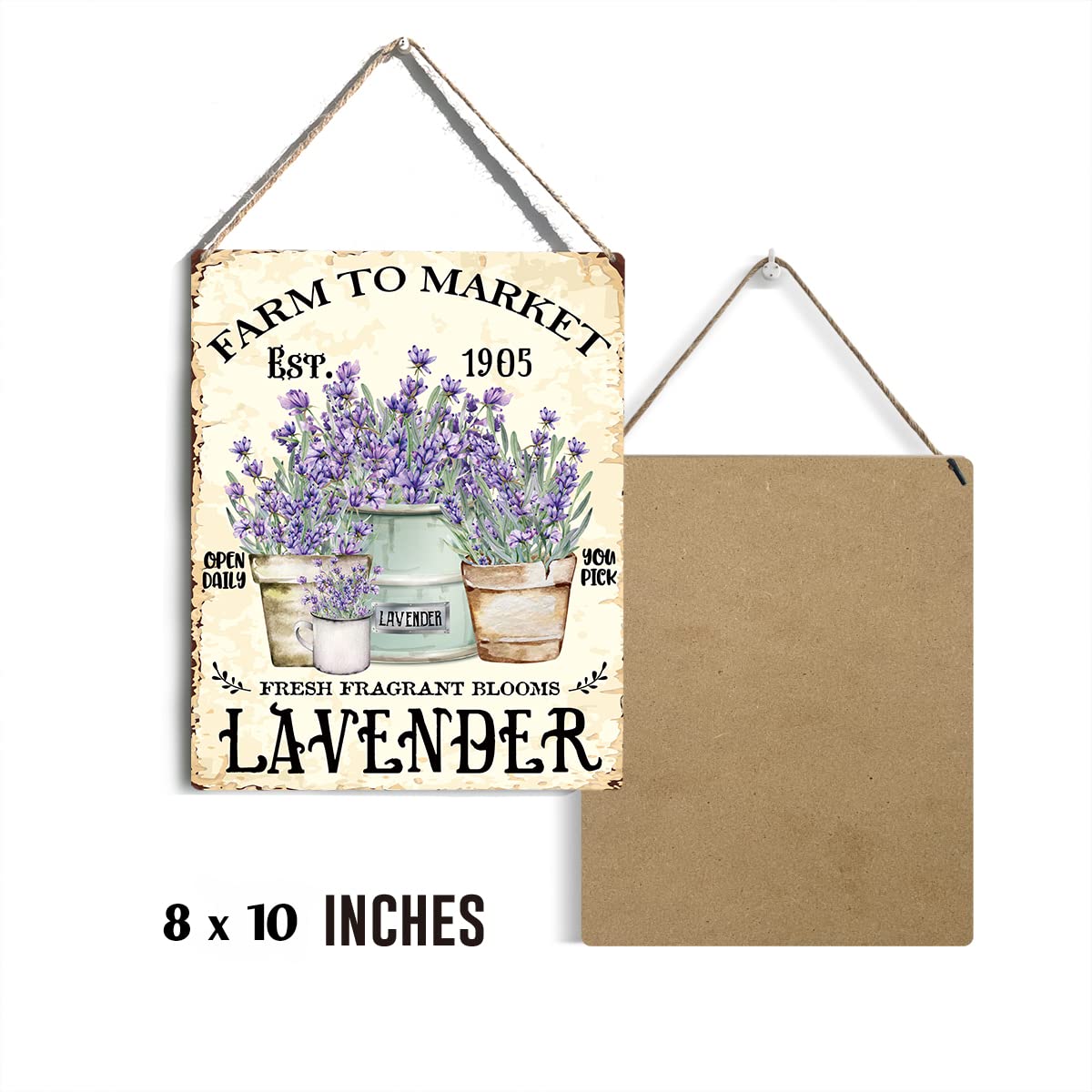 Snapklik.com : Farmhouse Lavender Wooden Sign Wall Decor Rustic Retro ...